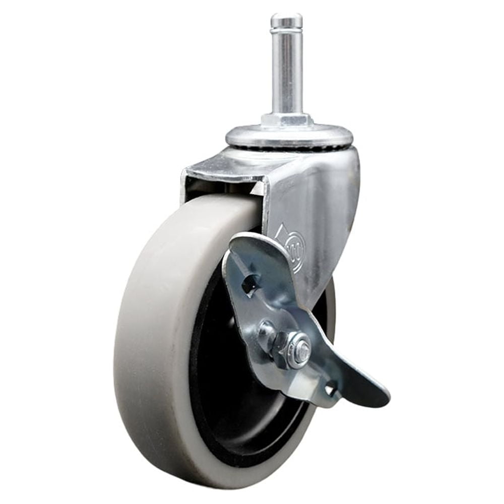 4 Inch Thermoplastic Rubber Wheel 1-3/8 Grip Ring Stem Caster with ...
