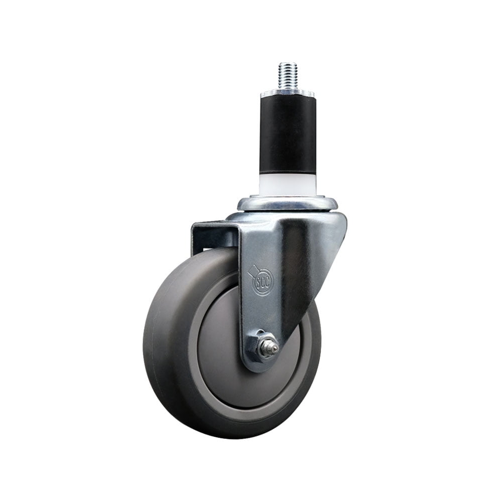4 Inch Thermoplastic Rubber Wheel Swivel 1-1/2 Inch Expanding Stem ...