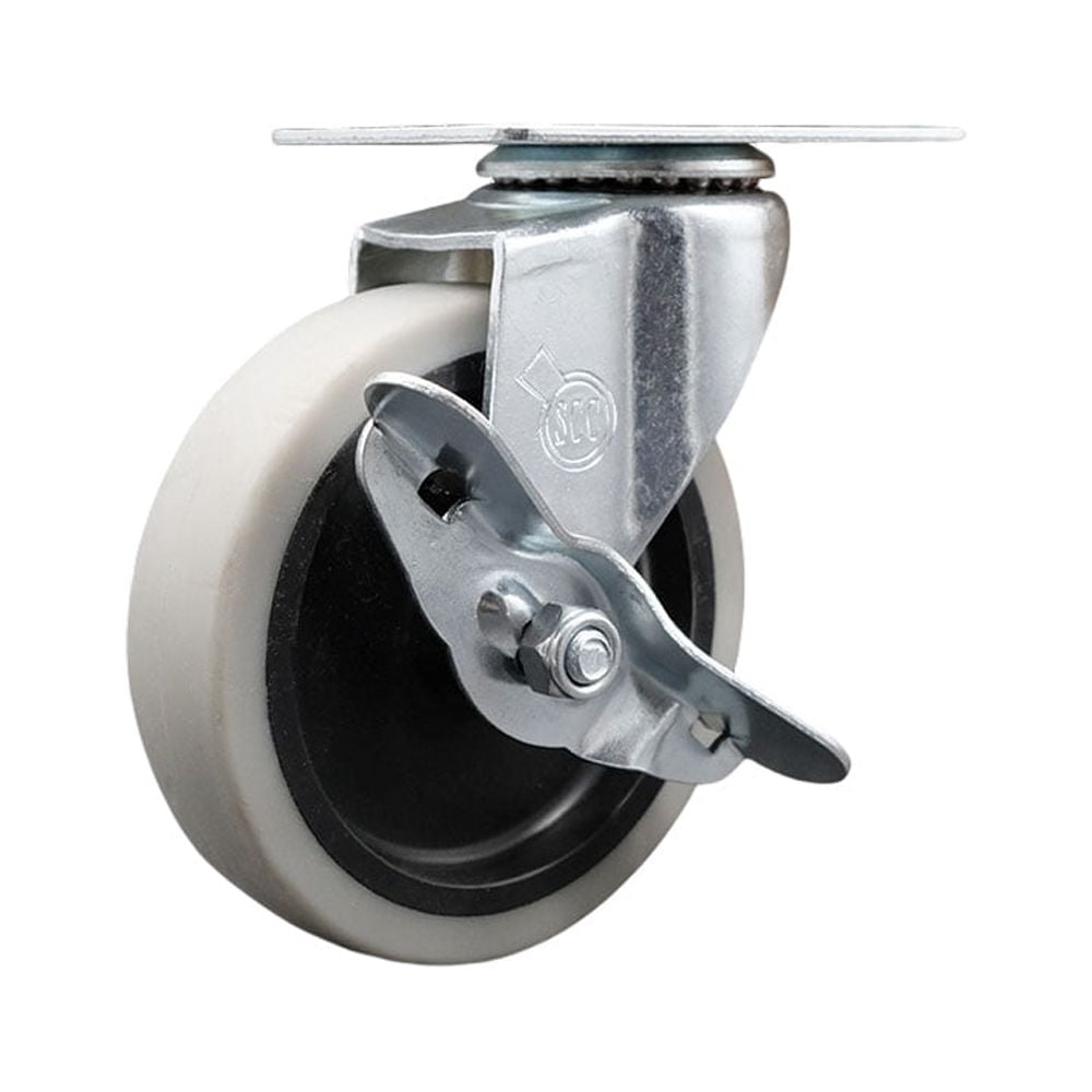 4 Inch Thermoplastic Rubber Wheel Top Plate Swivel Caster with Brake ...