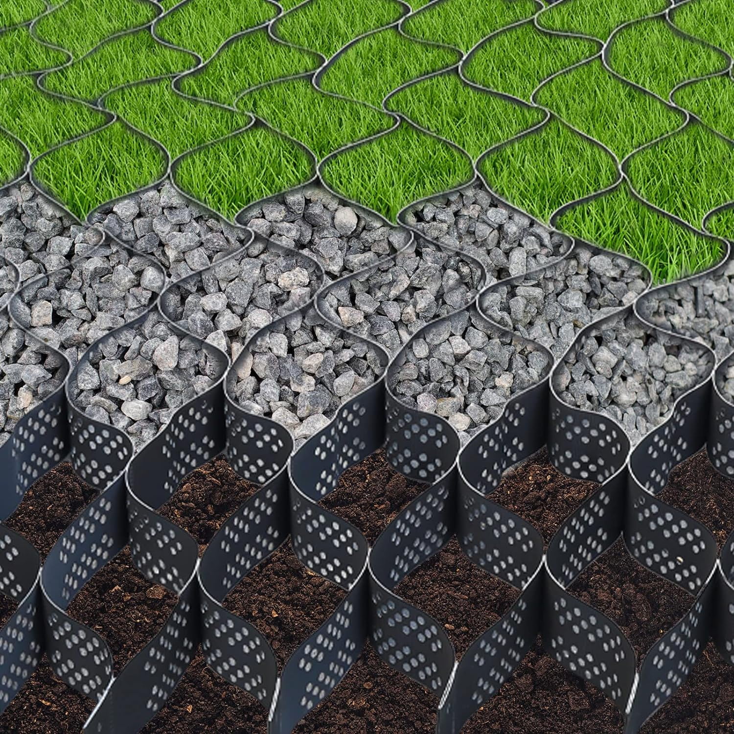 4 Inch Thick Geo Grid Ground Grid 160 Sq Ft Geocells Cellular ...