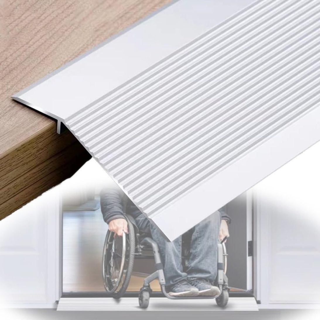 4 Inch Threshold Ramps for Doorways, Aluminum Floor Transition Strip ...