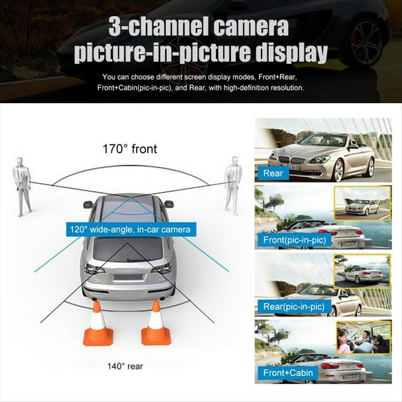 4 Inch Touch Screen Car DVR 1080P Dash Cam Front Inside Camera Night ...