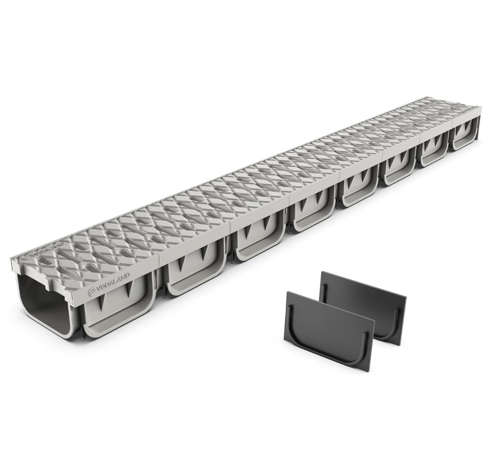 4 Inch Trench Drain System with Grate - Vodaland Easy Channel ...