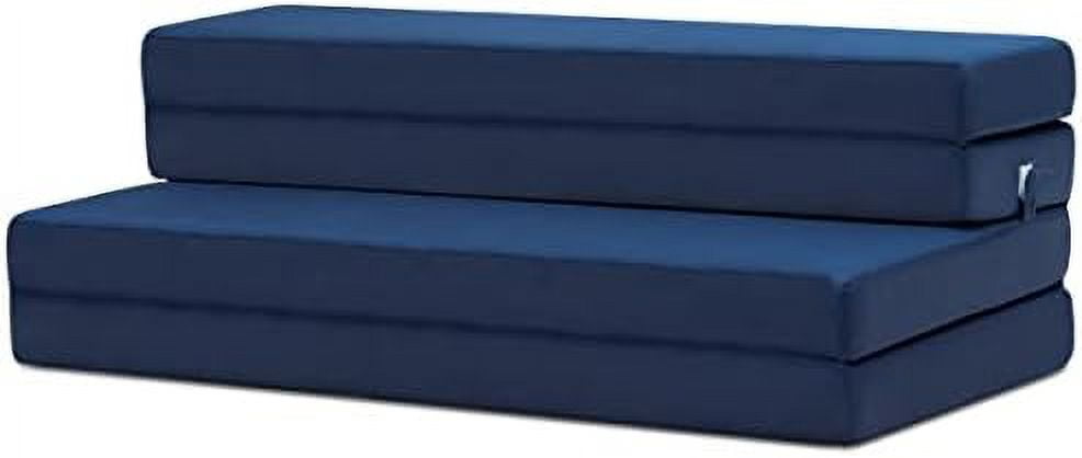 4- Inch Tri Folding Mattress Queen Size, Foam Mattress with Removable ...