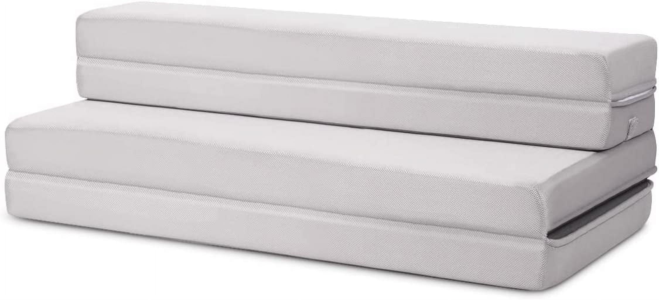 4- Inch Tri Folding Mattress Queen Size Foam Mattress with Removable ...