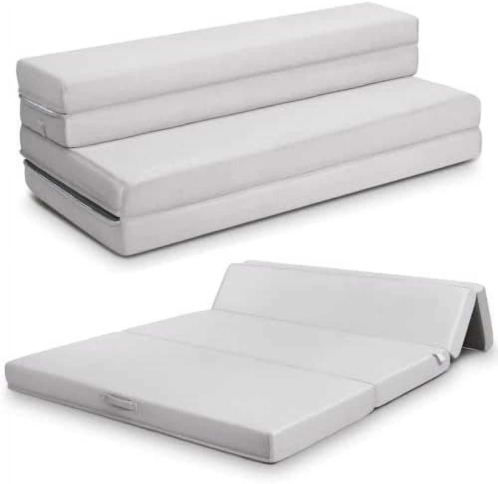 4- Inch Tri Folding Mattress Twin XL Size, Foam Mattress with Removable & Washable Cover ...