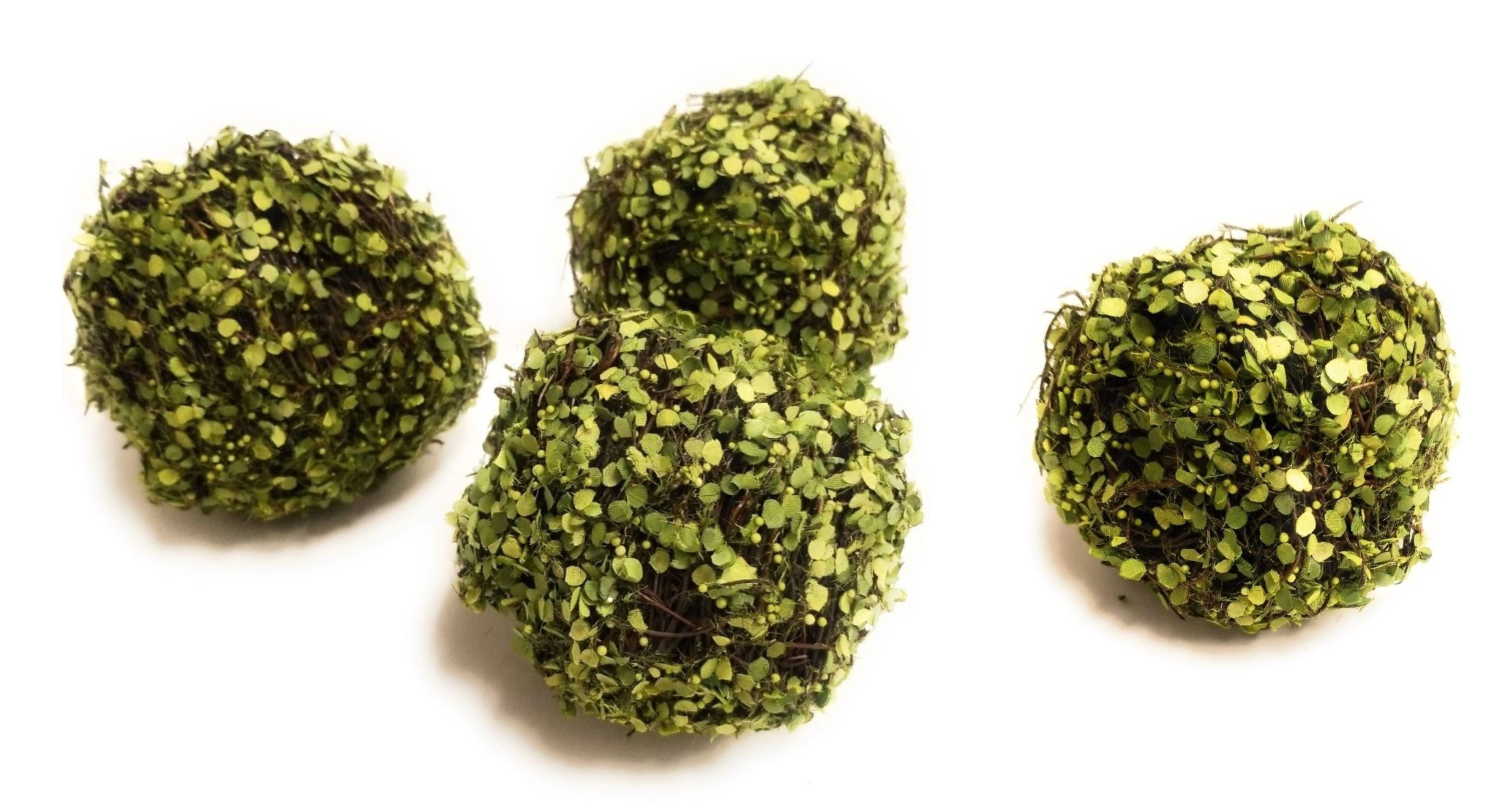 4 Inch Twig + Green Leaf Decorative Bowl Filler Balls - Walmart.com