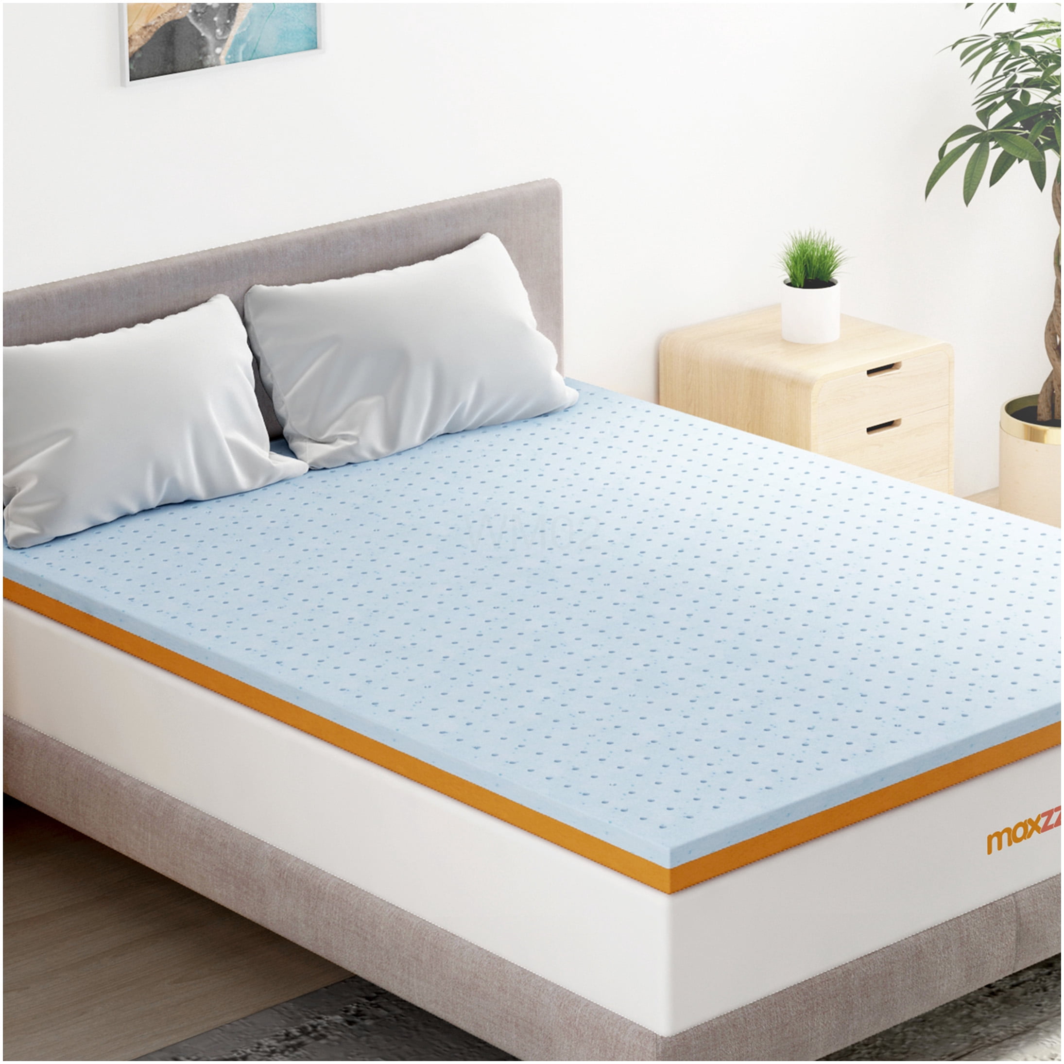 4 Inch Twin Cooling Gel Memory Foam Mattress Topper with Copper ...
