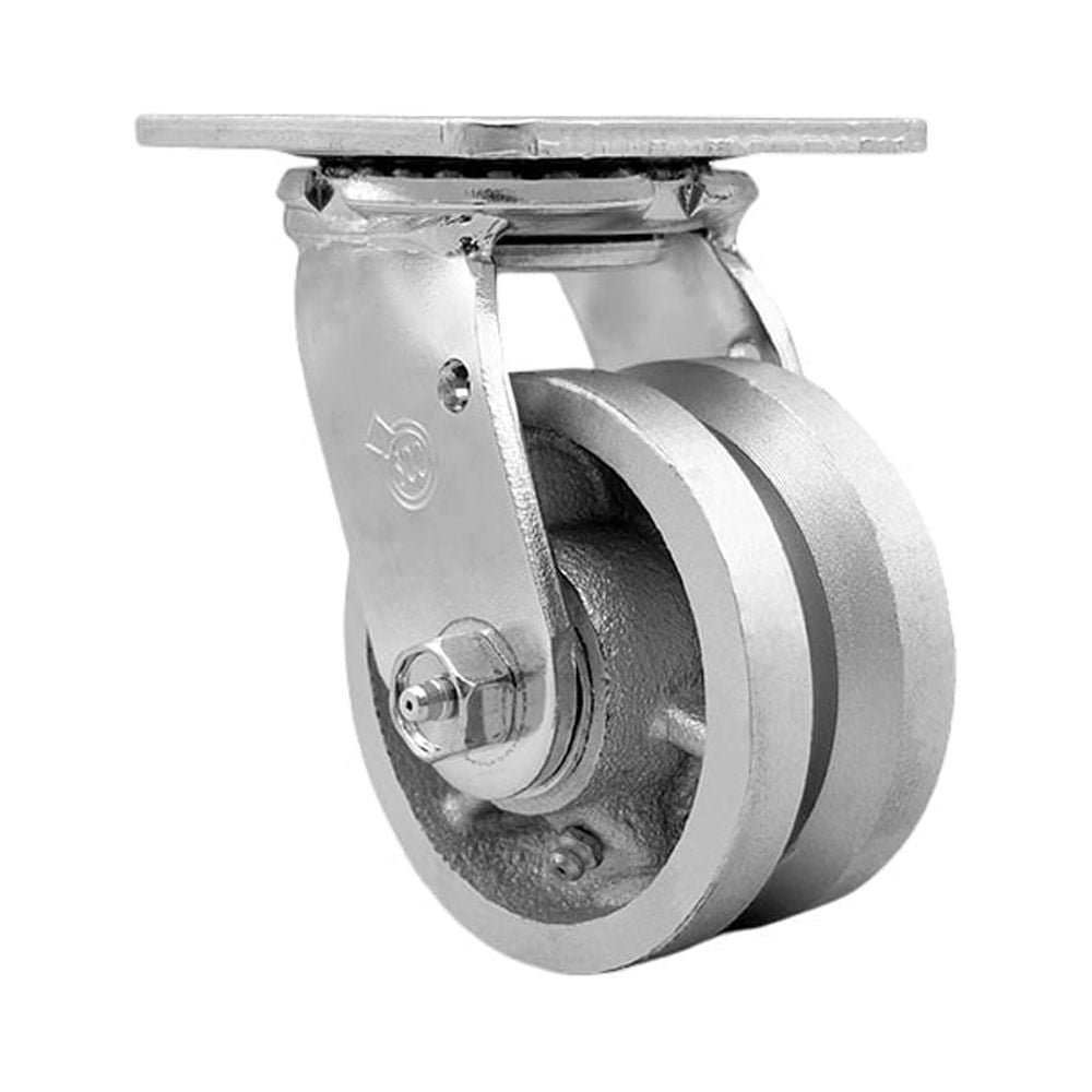4 Inch V-Groove Semi Steel Cast Iron Wheel Swivel Caster with Bronze ...