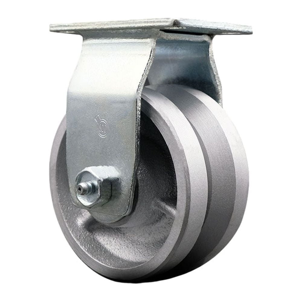 4 Inch V-Groove Semi Steel Wheel Rigid Caster with Bronze Bearing ...