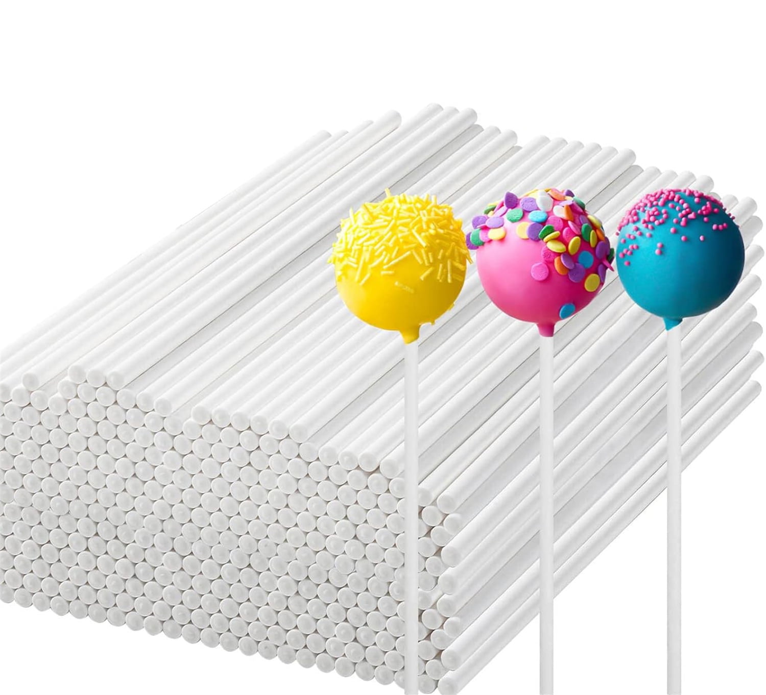 4 Inch White Lollipop Sticks,Bexikou 200 Pieces Paper Lollipop Sticks ...