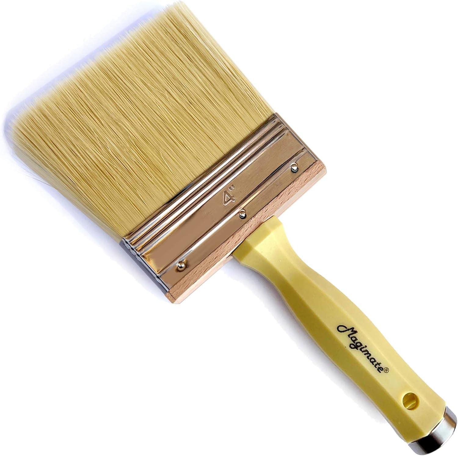 4 Inch Wide Paint Brush Soft Thick Household Bristle Utility Staining Brushes for Deck Railing ...