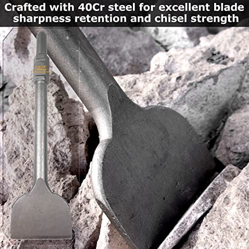 4 Inch Wide Tile & Thinset Scaling Chisel for Demolition Jack Alloy Steel Construction,4" x 16 ...