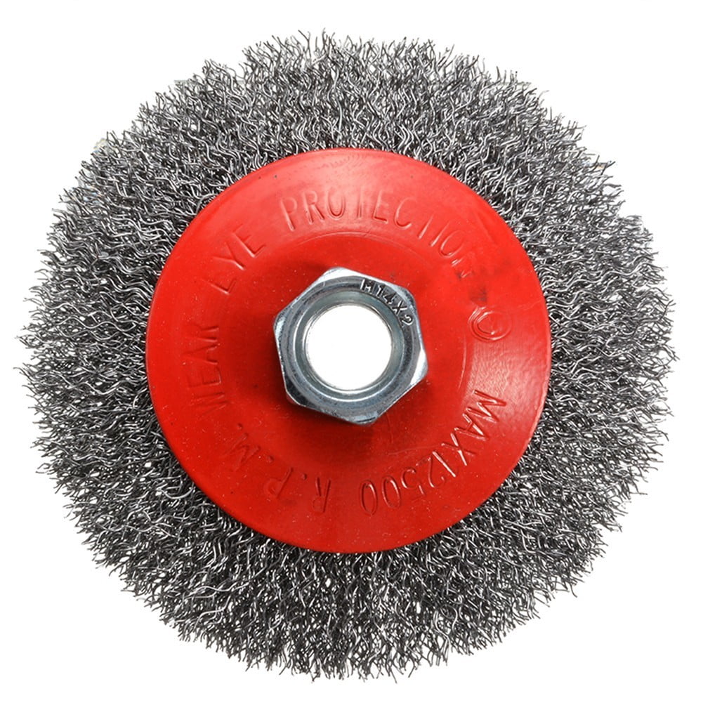 4 Inch Wire Bevel Brush Thread Rotary Stainless Steel Wire Wheel Brush ...
