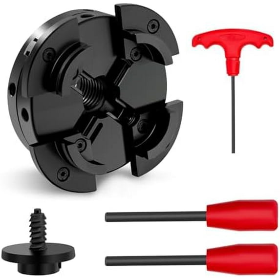 4 Inch Wood Lathe Chuck Set,4-Jaw Self-Centering with 1"x8TPI Thread ...