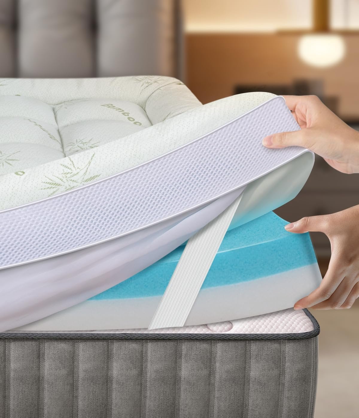4 Inch XL Memory Mattress Topper, Layer Design with 2" Rayon Pillow Top ...