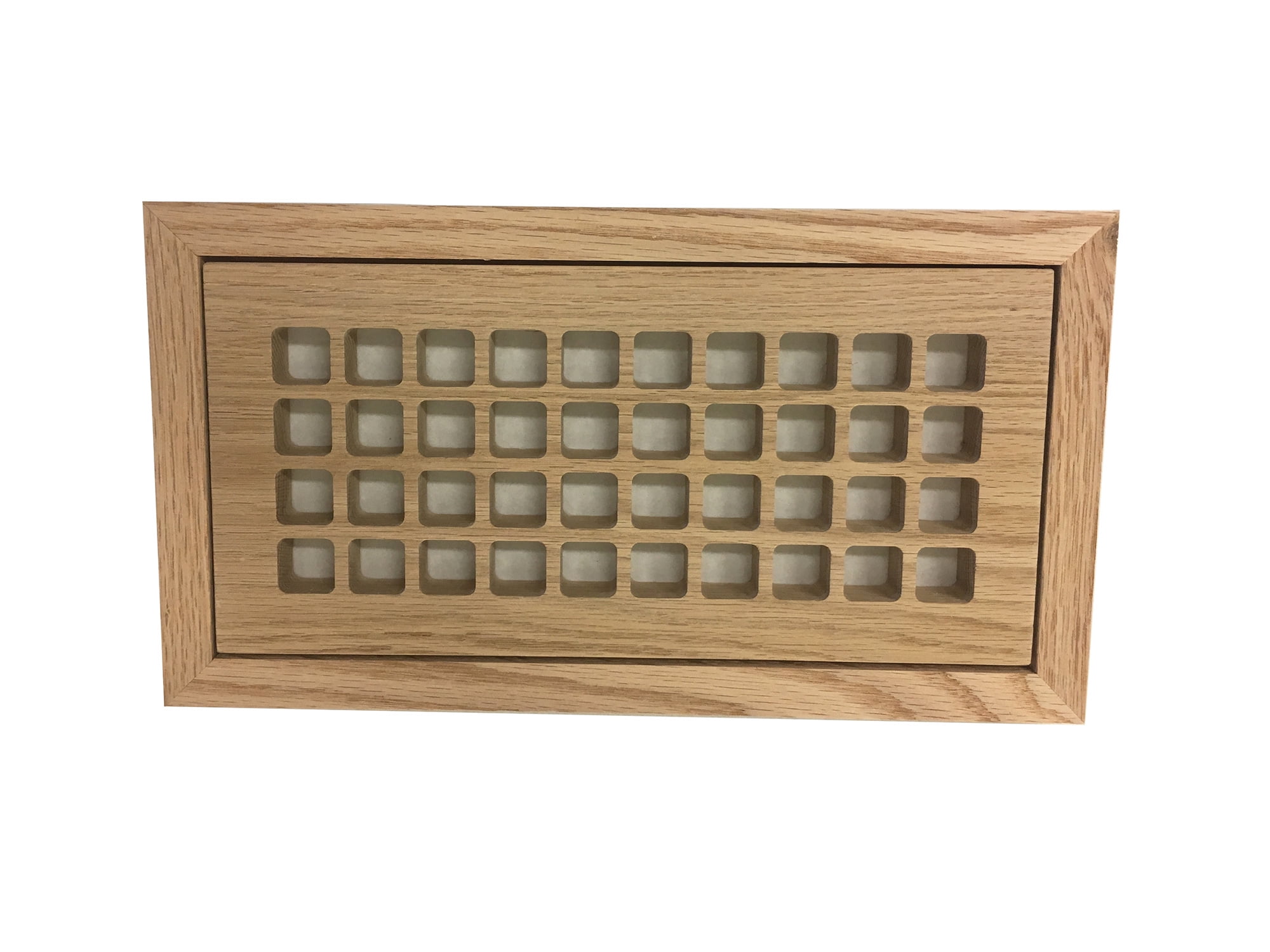 4 Inch x 10 Inch Red Oak Hardwood Vent Floor Register Flush Mount ...