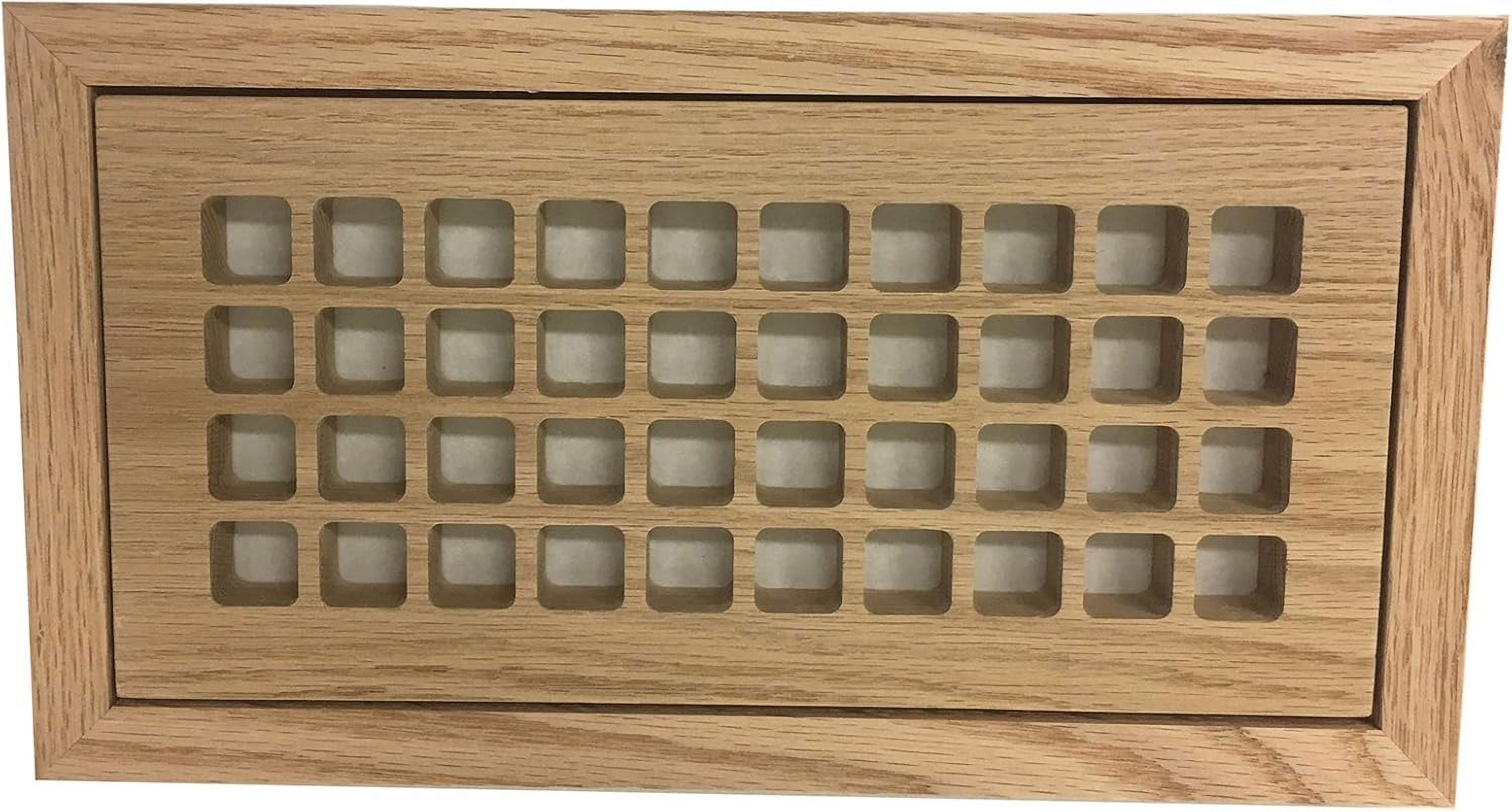 4 Inch x 10 Inch Red Oak Hardwood Vent Floor Register Flush Mount with ...