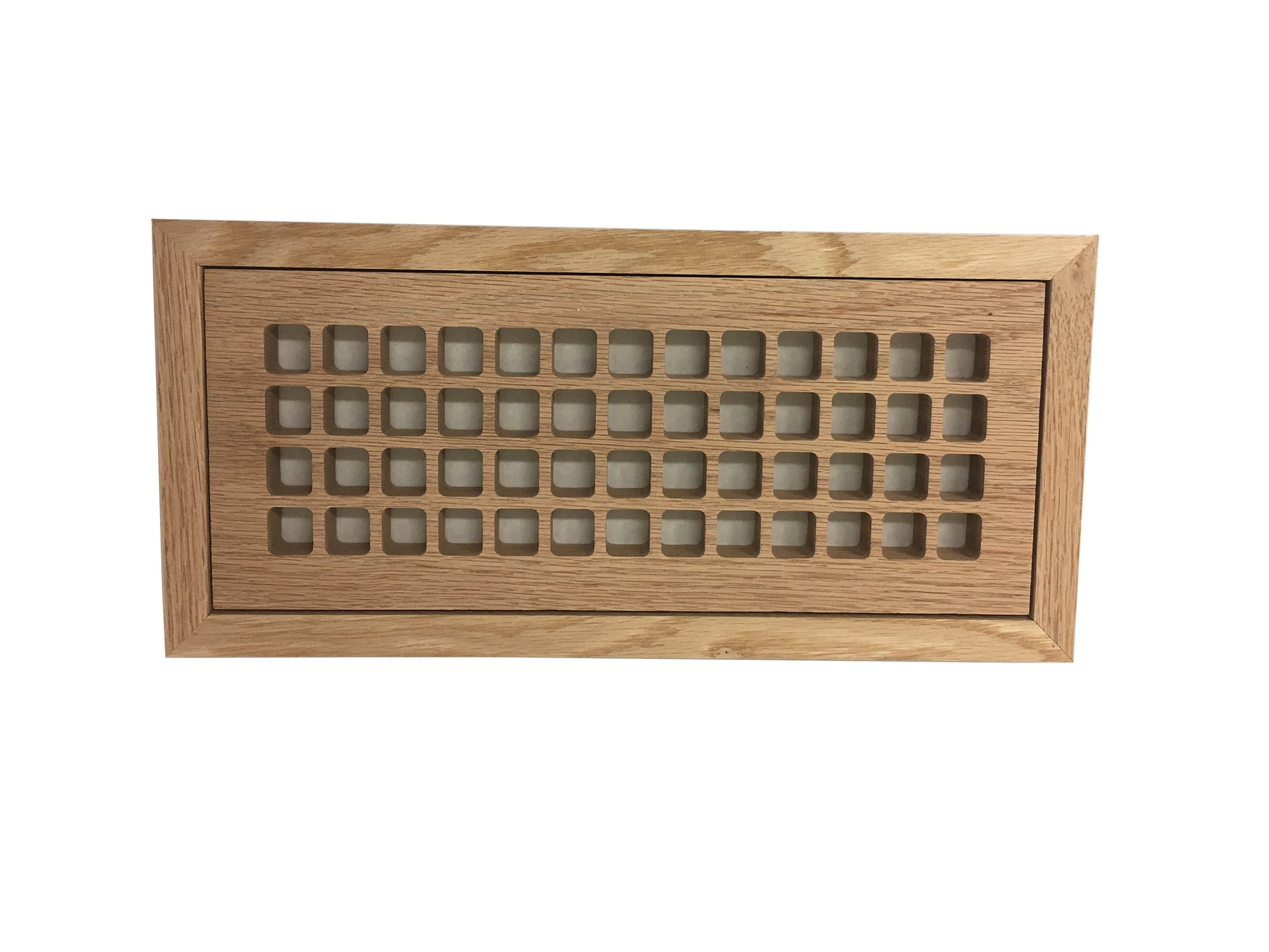 4 Inch x 12 Inch White Oak Hardwood Vent Floor Register Flush Mount ...