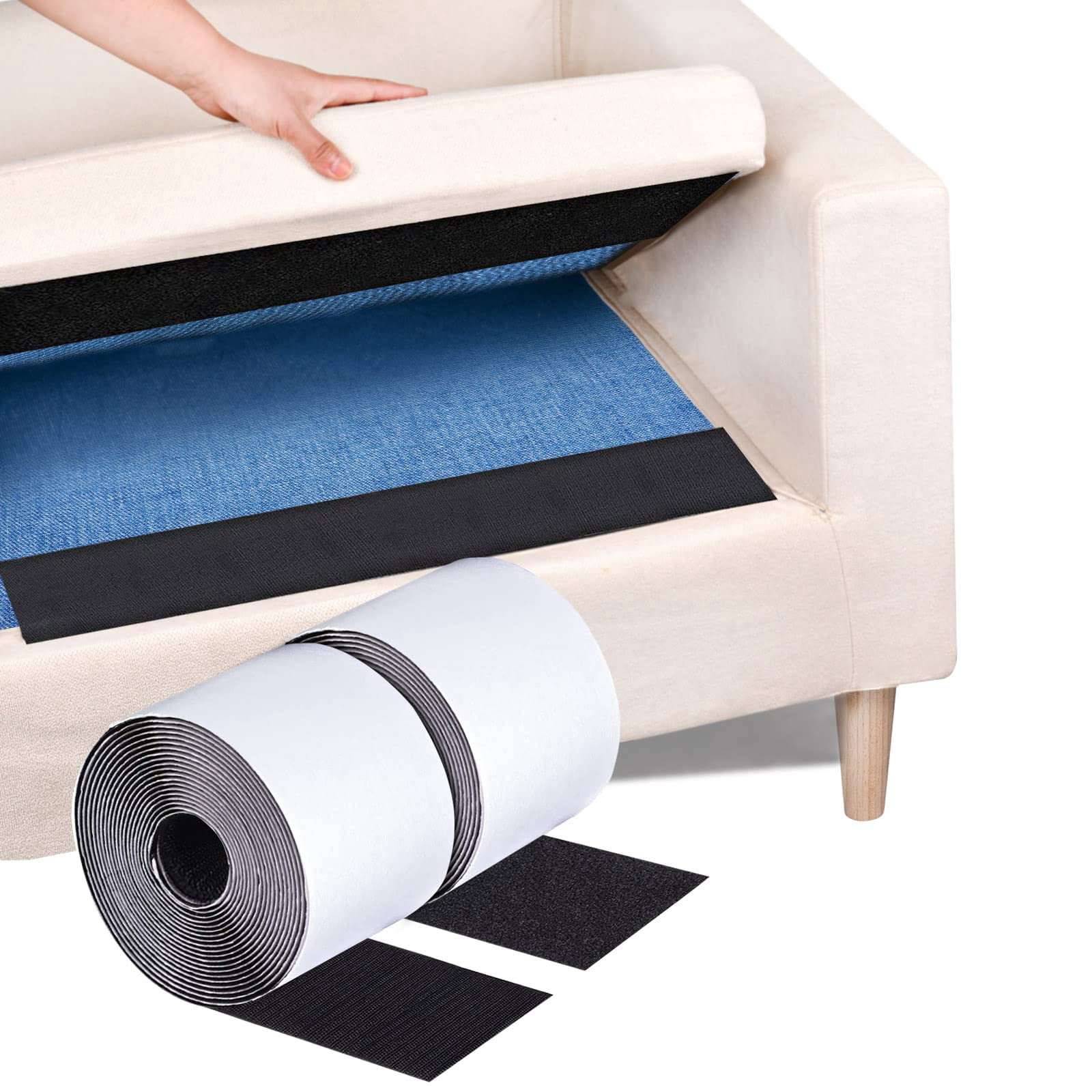 4 Inch x 18 Feet Black Adhesive Hook Loop Tape Heavy Duty, Multi ...