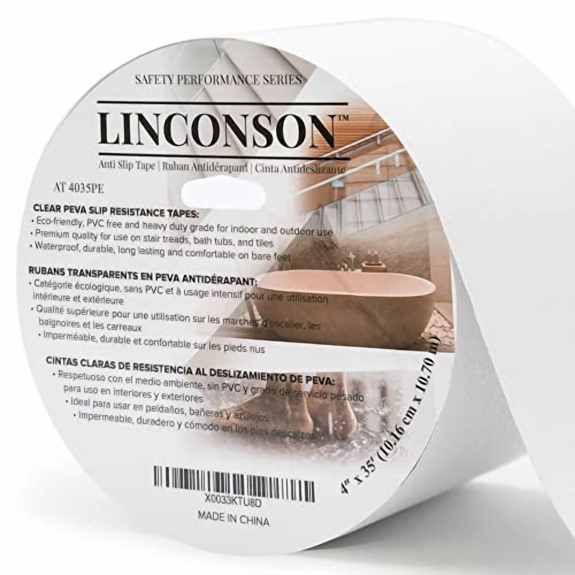 4 Inch x 35 Feet Clear Slip Resistant Stairs Tread Grip & Anti Slip ...