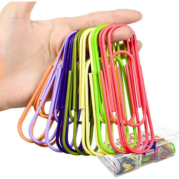 4 Inche Mega Large Paper Clips 50 Pack Extra Large Jumbo Multicolored ...