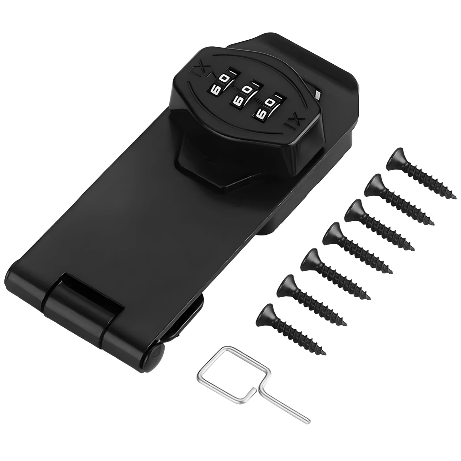 4 Inches Combination Hasp Lock, Zinc Alloy Security Cabinet Lock with 3 ...