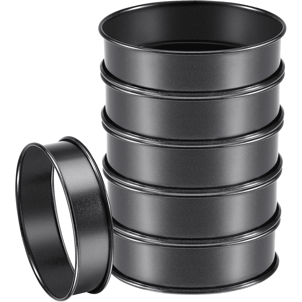 4 Inches English Muffin Ring, Crumpet Rings Non-stick, Double Rolled ...