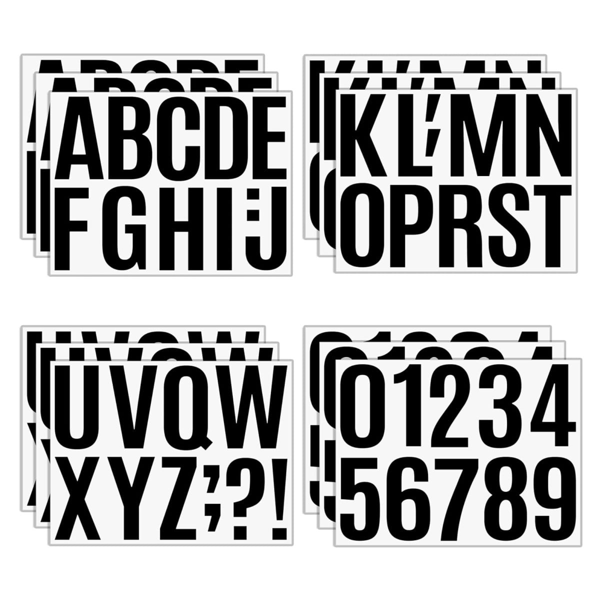 4 Inches Large Mailbox Numbers and Letter Stickers , 12 Sheets Self ...