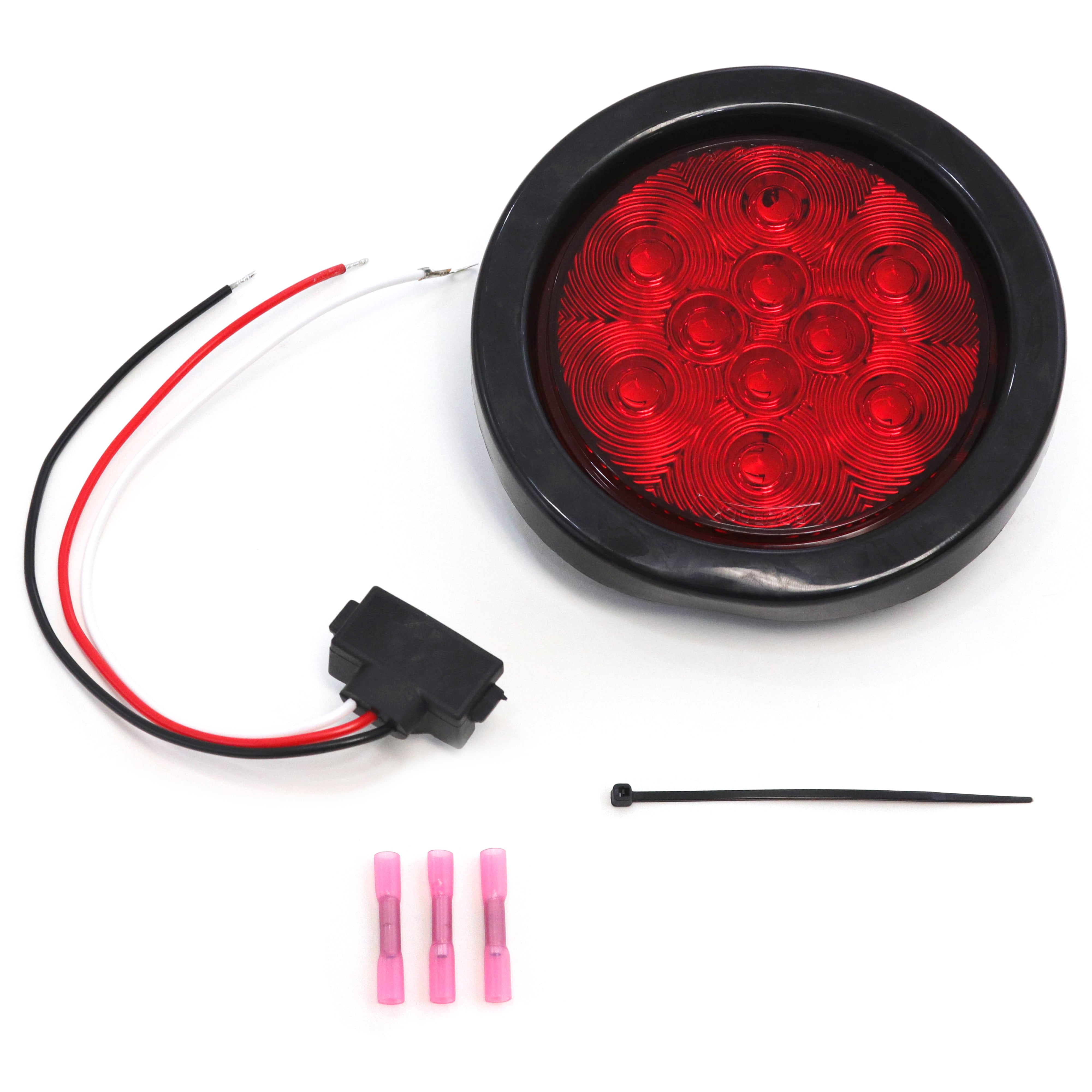 4 Inches Round Red 10 LED Stop Turn Tail Light Brake Flush Truck ...