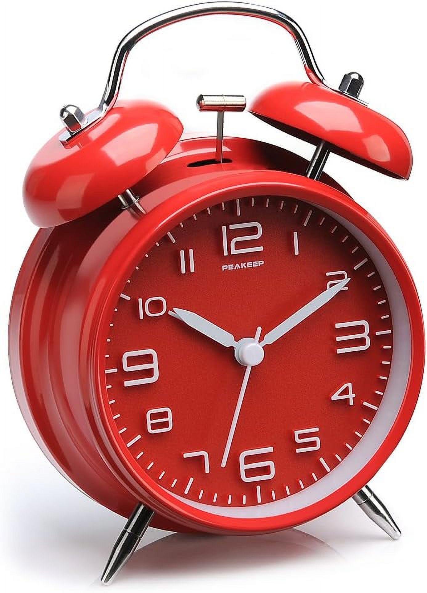 4 Inches Twin Bell Loud Alarm Clock for Heavy Sleepers, Backlight ...