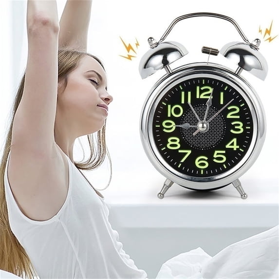 4 Inches Twin Bell Super Loud Alarm Clock with Night Light, Heavy Duty ...