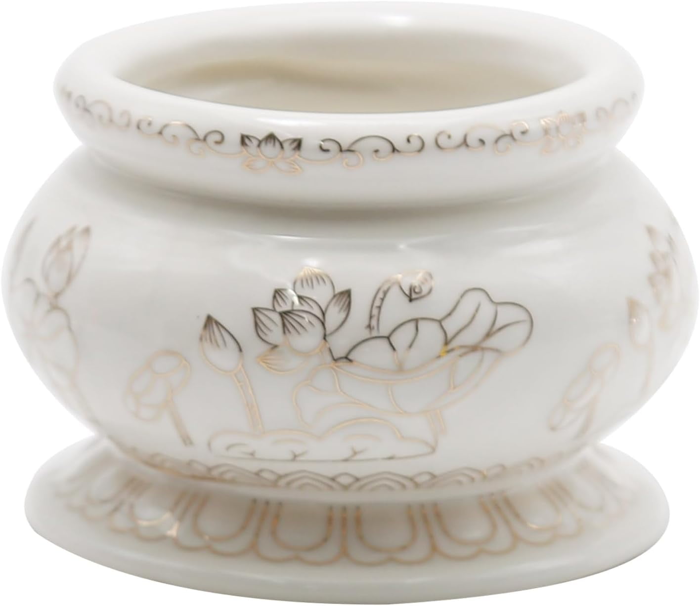 4 Inches White Ceramic Incense Small Burner Pot for for Meditation ...