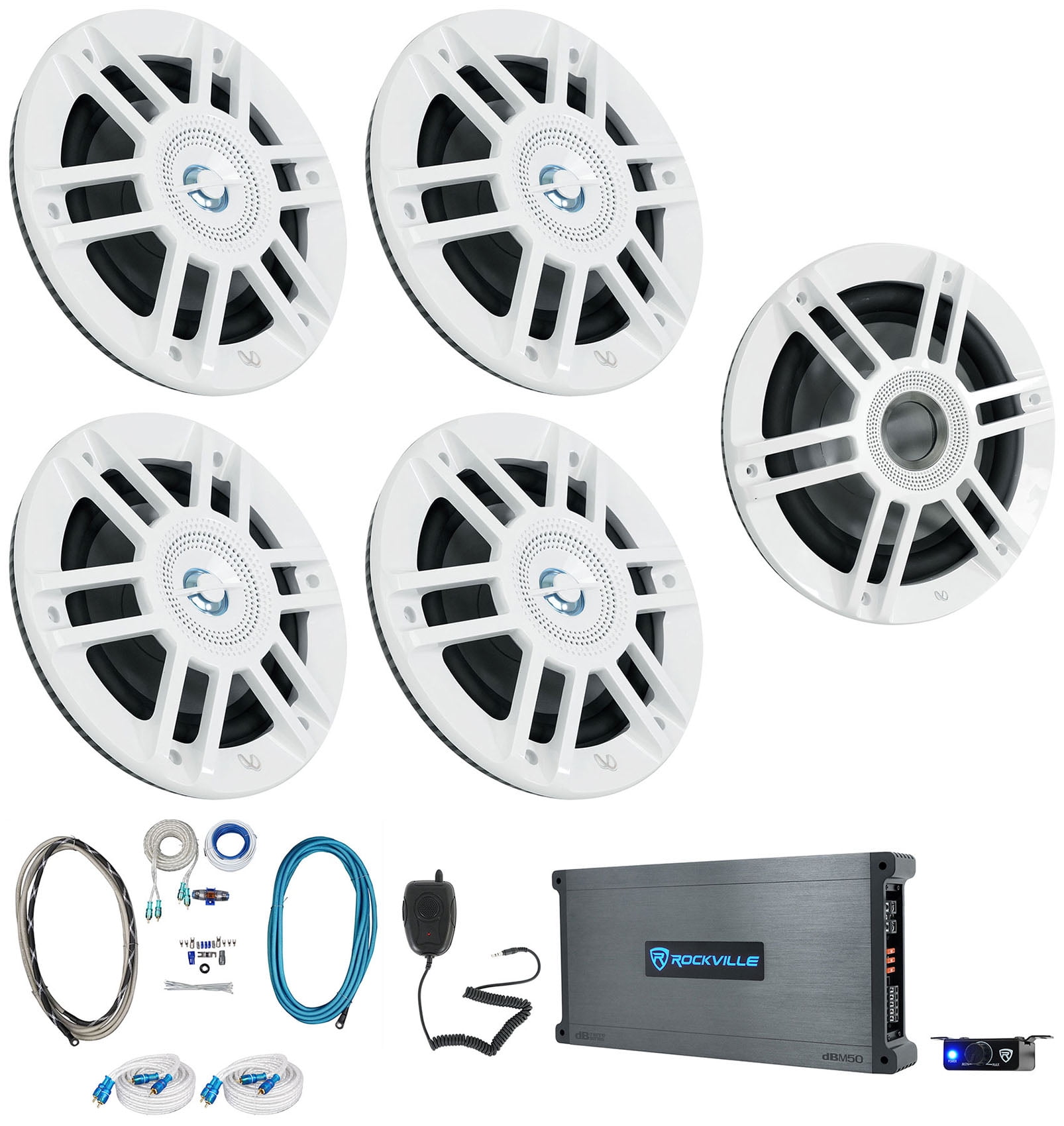 (4) Infinity KAPPA 6120M 6.5" Marine Speakers w/LED's+10" Sub+Amplifier ...