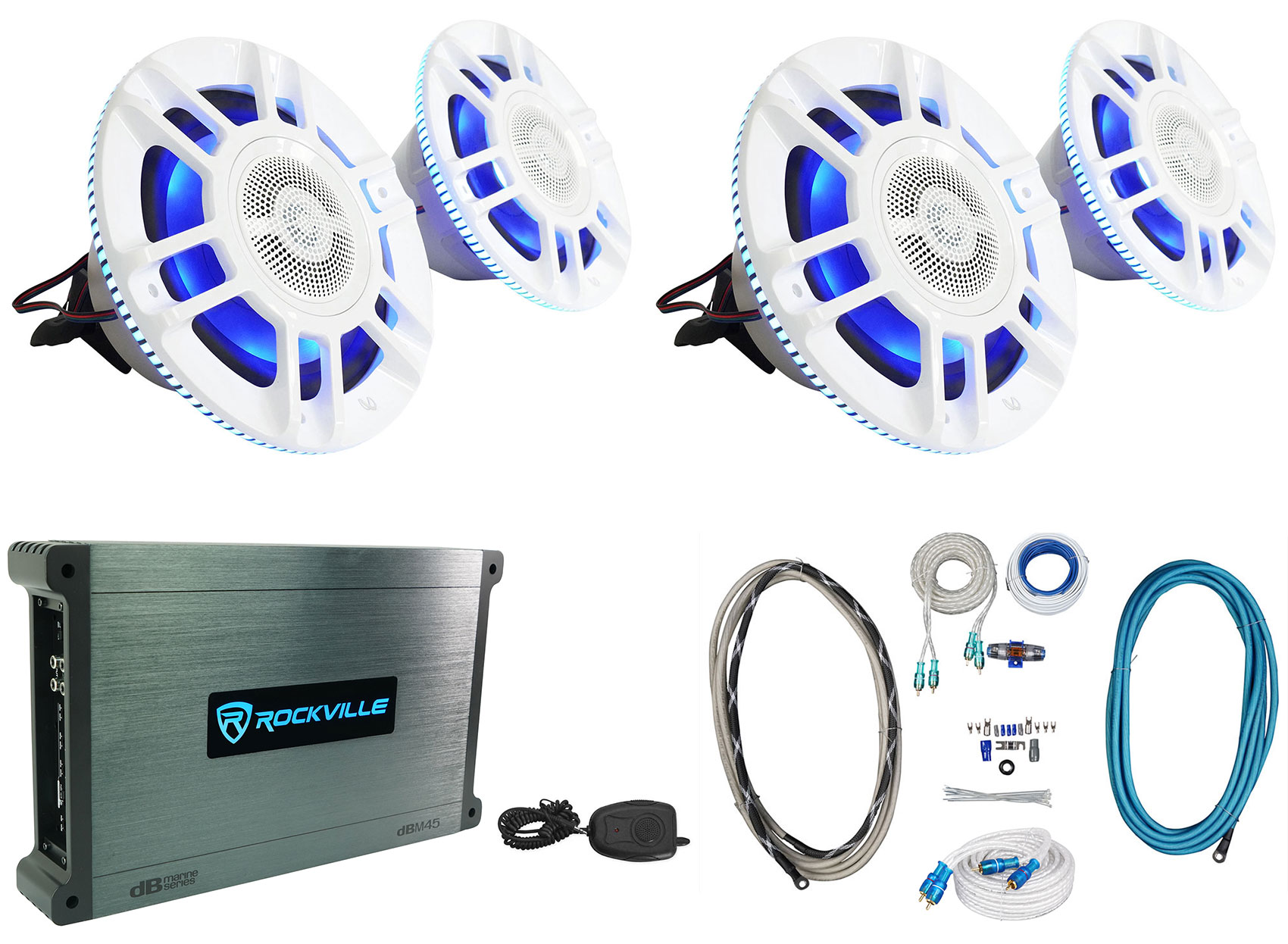 (4) Infinity KAPPA 8130M 8" 500w 3-Way Marine Speakers w/LED's ...