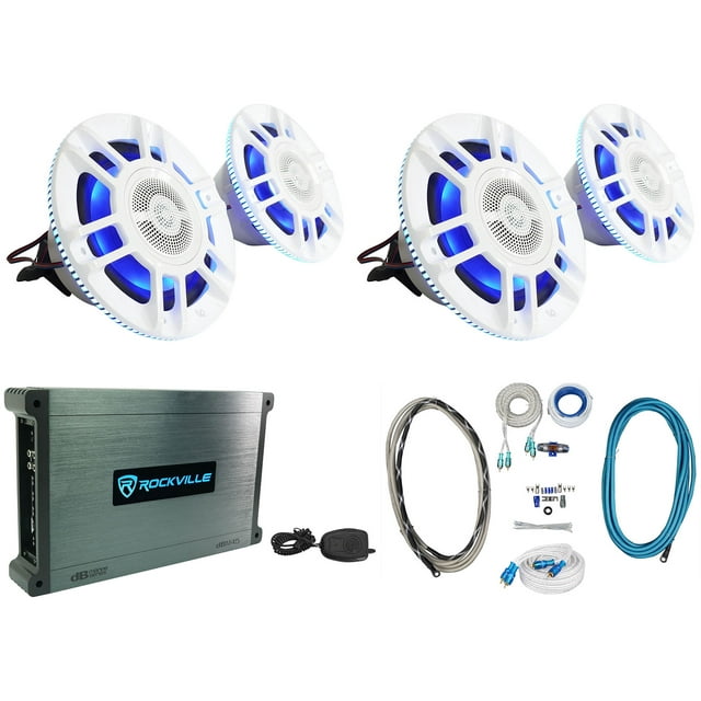 (4) Infinity KAPPA 8130M 8" 500w 3-Way Marine Speakers w/LED's+Amplifier+Amp Kit - Walmart.com