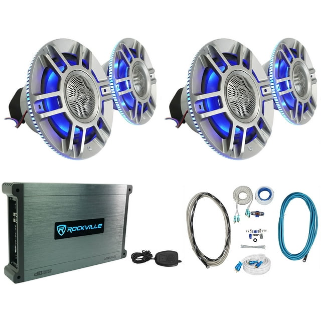 (4) Infinity KAPPA 8135M 8" 500w 3-Way Marine Speakers w/LED's ...