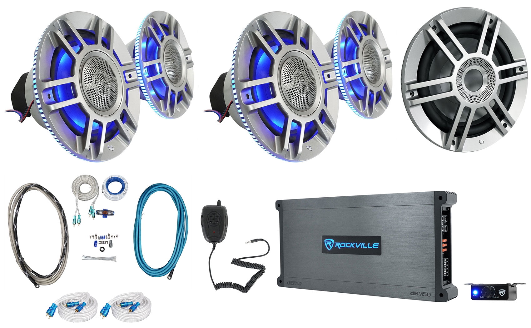 4) Infinity KAPPA 8135M 8" Marine Speakers+10" Subwoofer+5-Ch ...