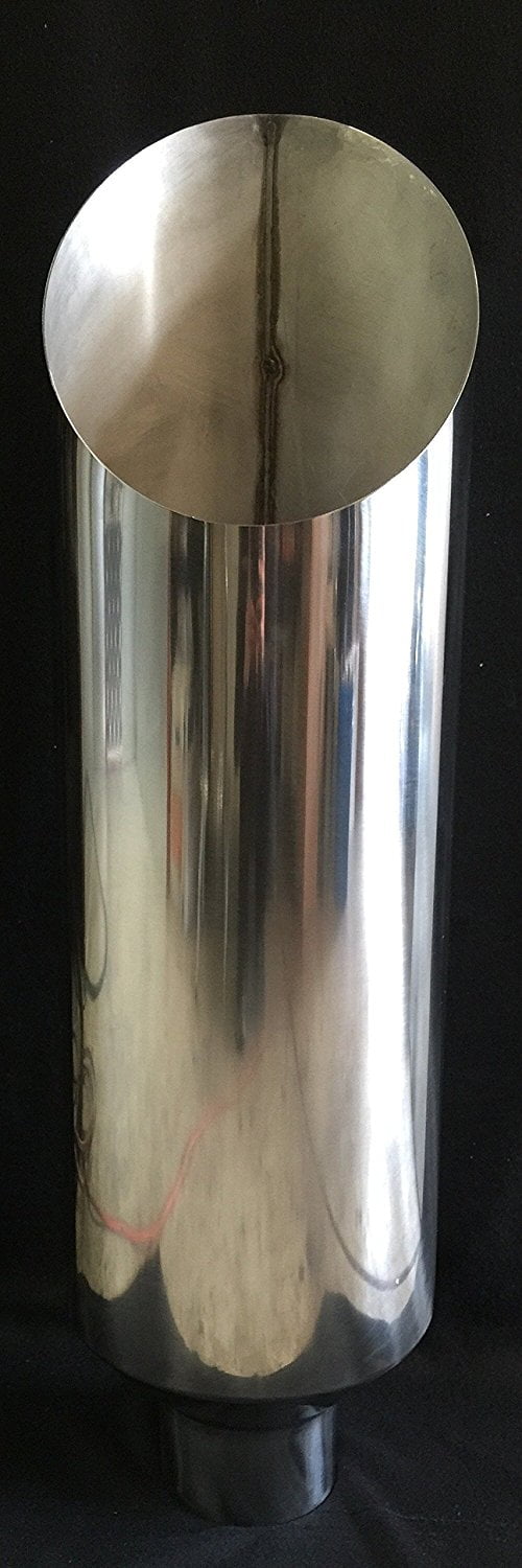4" Inlet x 10" Outlet x 36" Tall Polished Stainless Miter Cut Diesel ...