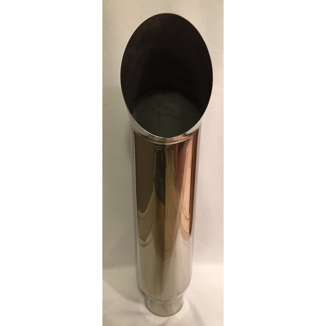 4" Inlet x 8" Outlet x 36" Tall Polished Stainless Diesel Exhaust CAT ...