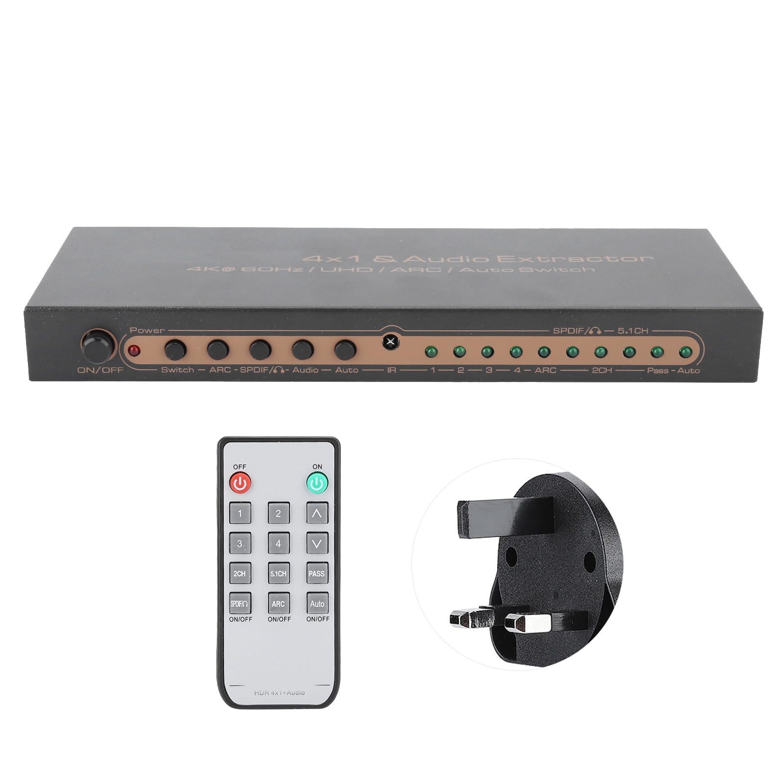 4-Input Splitter for TV & Power Amp, 100-240V, UK Compatible, Immersive ...