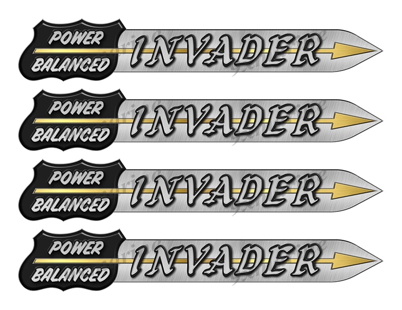 4 Invader Boat Stickers "3D Vinyl Replica" of original - 10" long ...