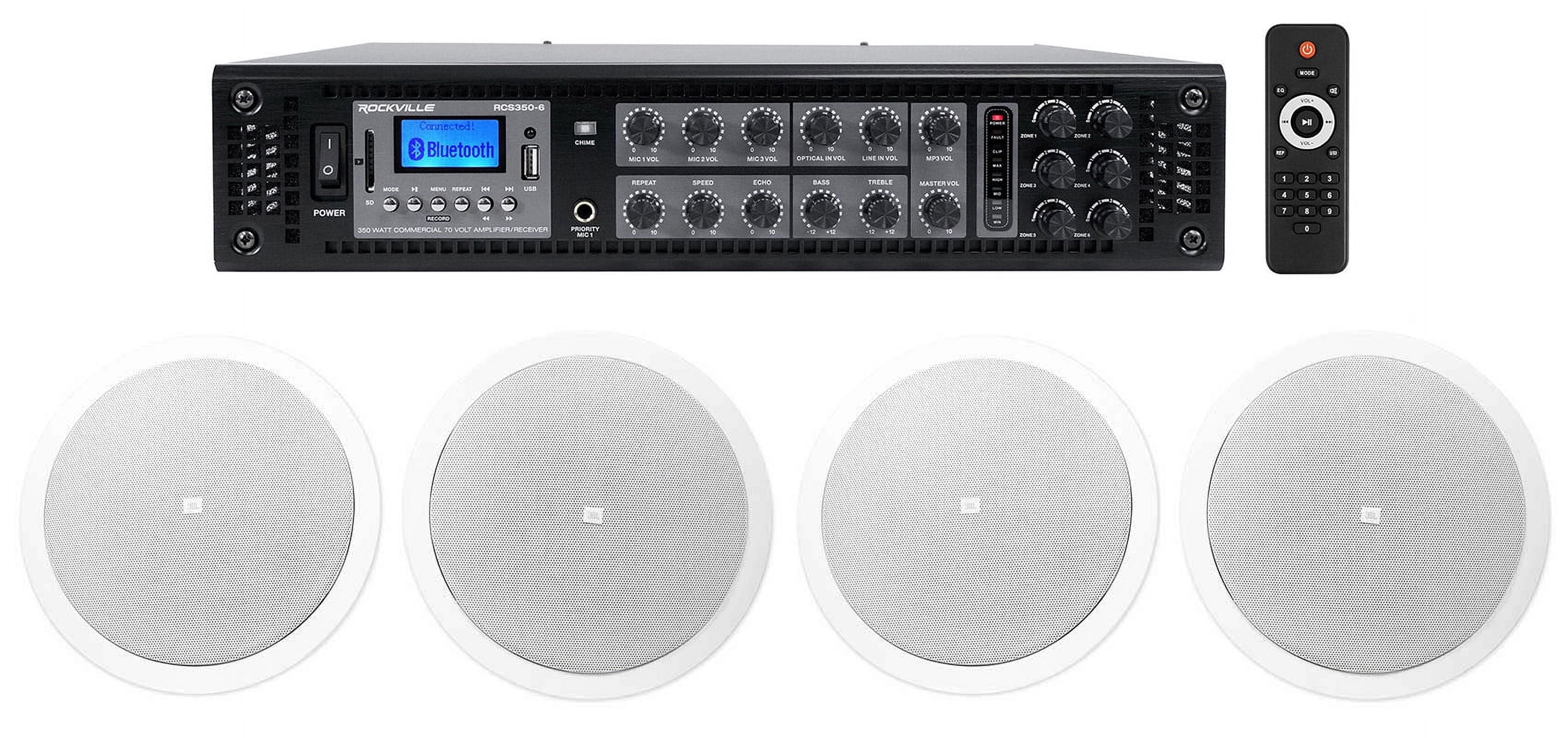 (4) JBL 6.5" 60w 70v Commercial Ceiling Speakers+Amplifier For ...