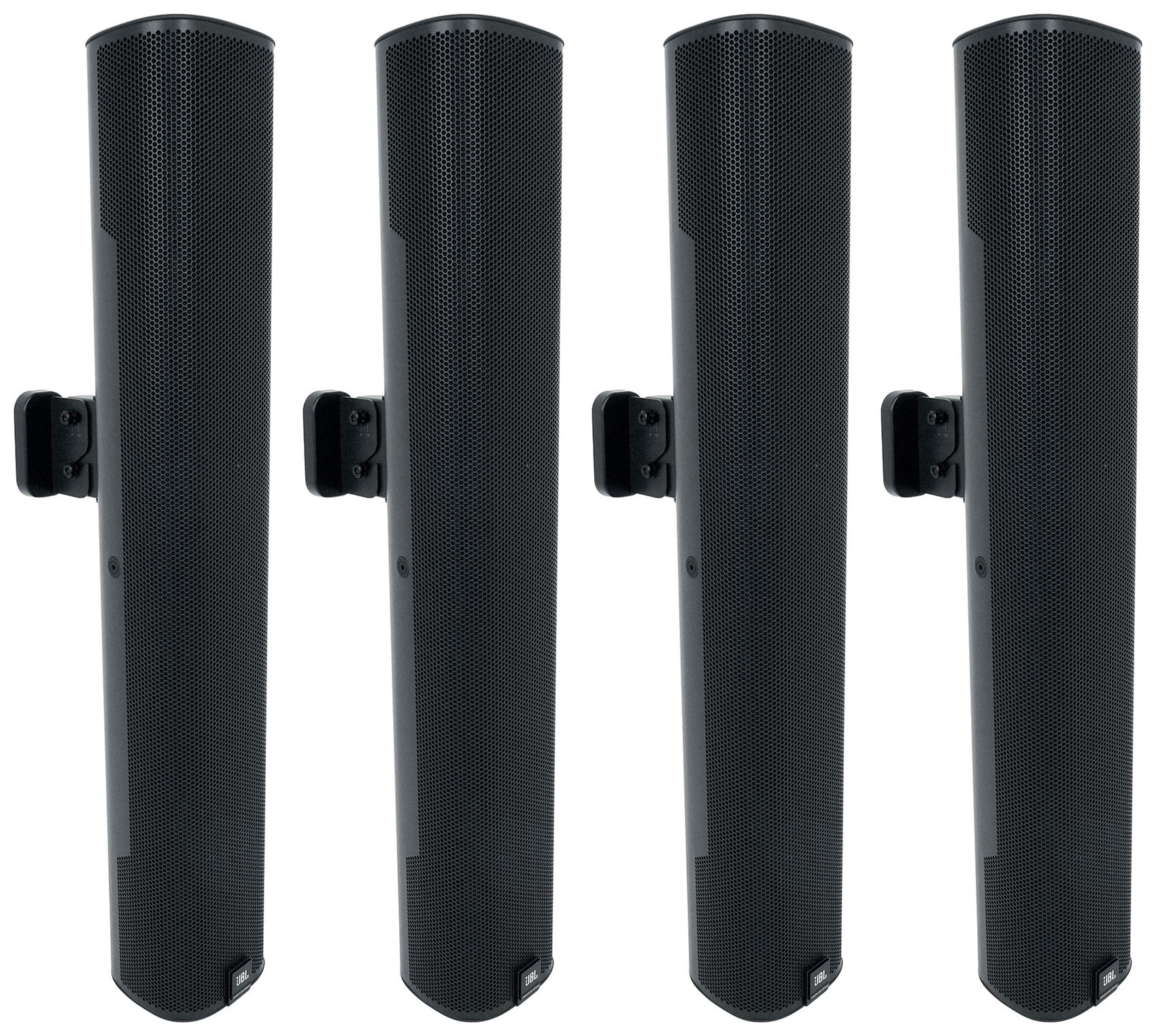 (4) JBL COL600-BK 24" Black 70V Commercial Slim Column Wall Mount Array ...