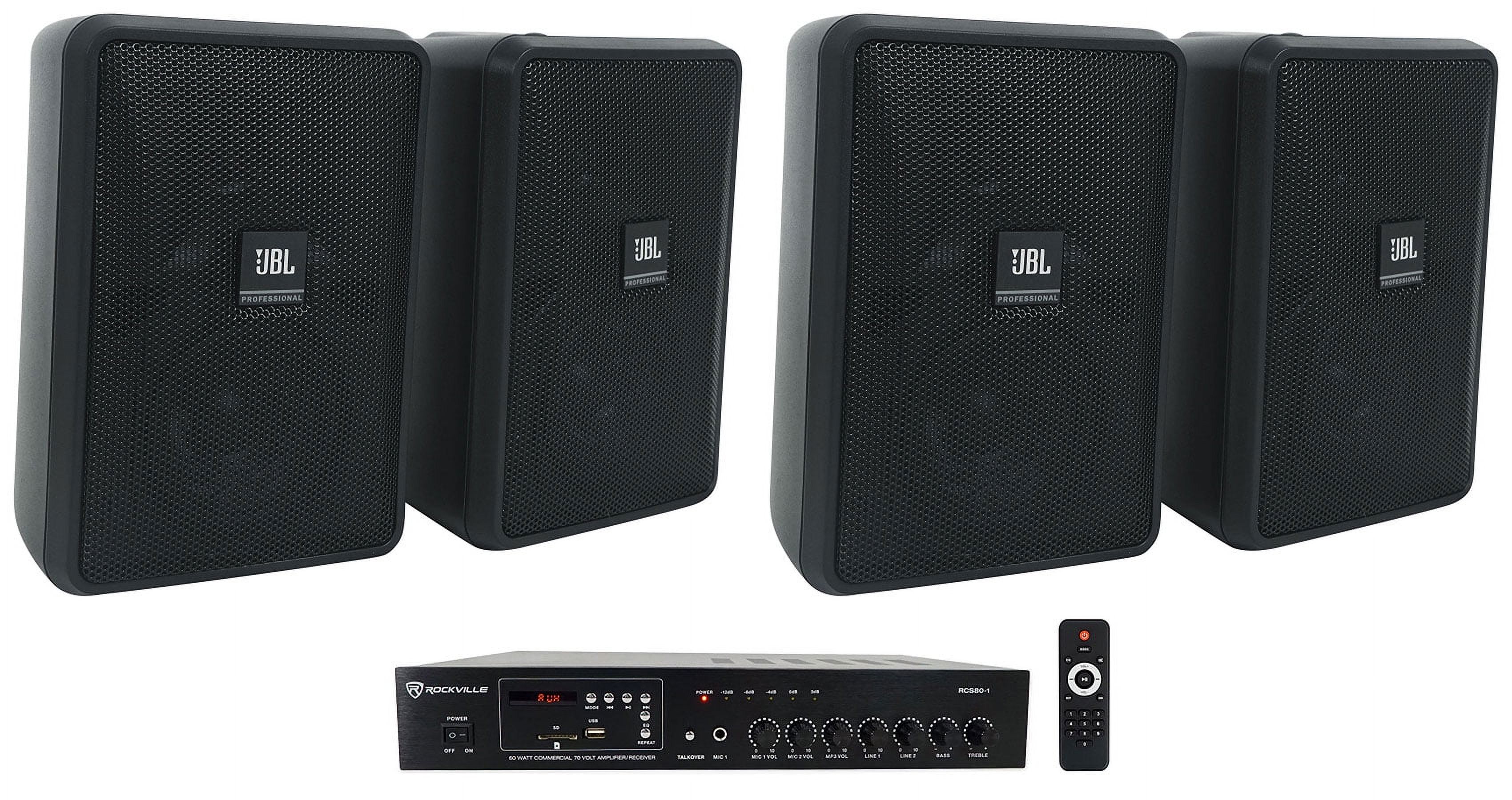 (4) JBL Control 23-1 Black 3" Indoor/Outdoor 70v Commercial Wall ...