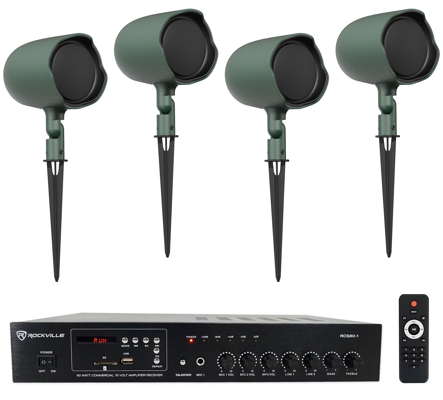 (4) JBL GSF3-GN 6.5" Landscape Ground Stake/Wall 70v Commercial ...