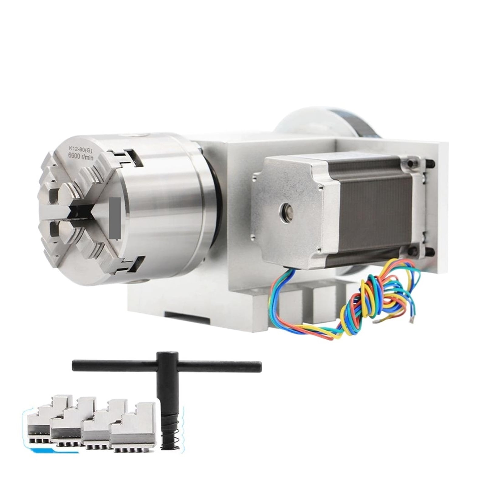 4 Jaw 80mm CNC 4th Axis Reduction Ratio 6:1 CNC Dividing Head/Rotation ...