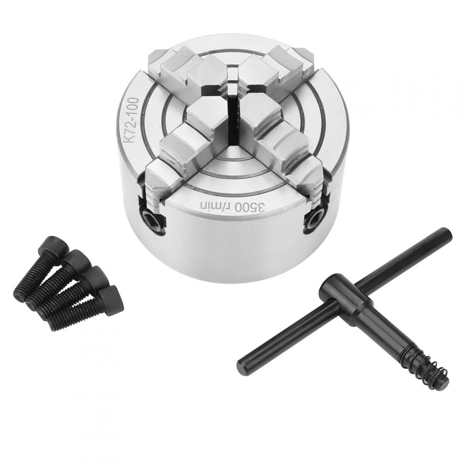 4-Jaw Lathe Chuck Set,，4inch SANOU K72-100 4-Jaw Independent Reversible ...