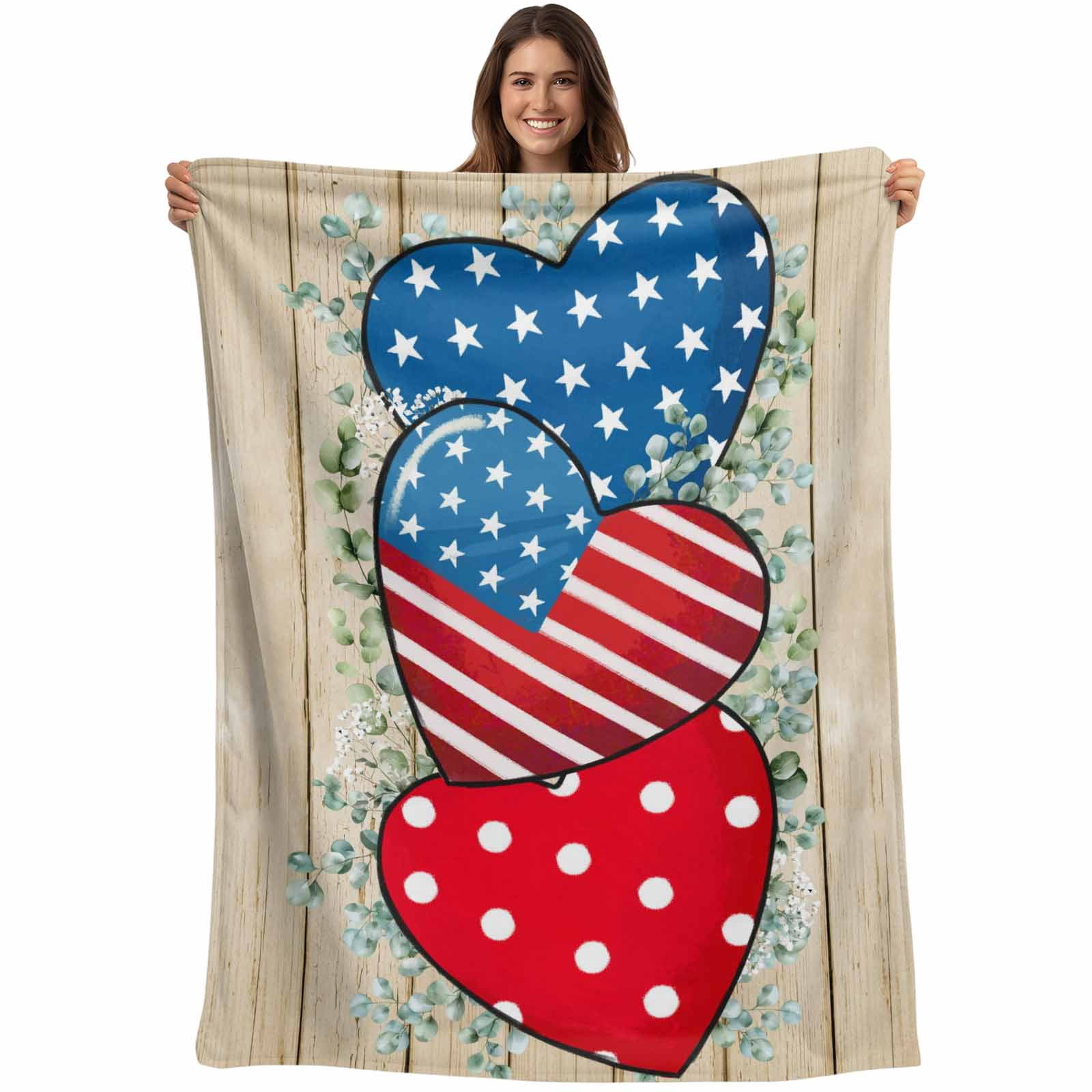 4 of July Blanket Soft Cozy Warm Throw Blanket for Couch, Plush Fuzzy ...