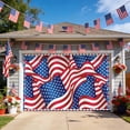 4 of July Garage Door Cover,Anniversary Patriotic American Flag Red ...